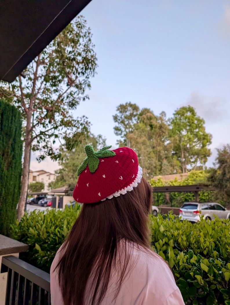 Crochet Strawberry Beret - Handmade Fruity Beret - Cute Crochet Beret ...