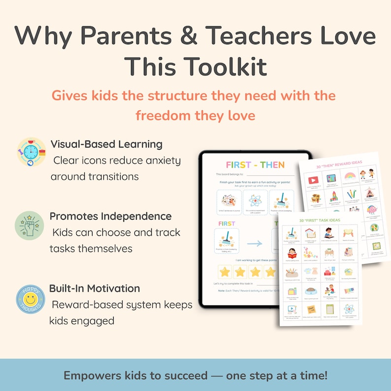 First Then Visual Schedule, Daily Routine Chart, ADHD Checklist, Kids ...