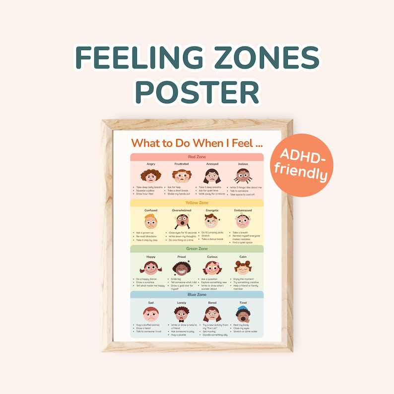What to Do When I Feel Chart for Kids | Emotional Regulation Printable ...