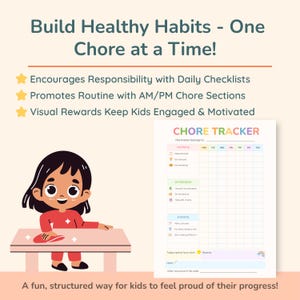 Chore Chart for Kids, Kids Daily Routine, Adhd Checklist, Editable ...