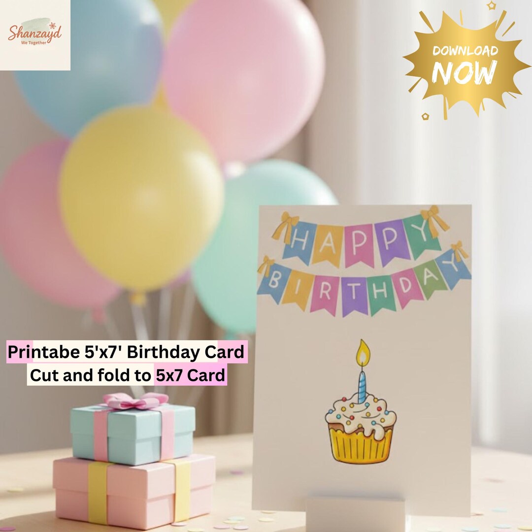 Happy Birthday Card Kids Printable Cute Birthday Card for Kids PDF ...
