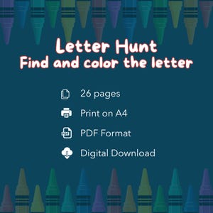 Letter Hunt Worksheet Alphabet Find and Color the Letter Preschool ...