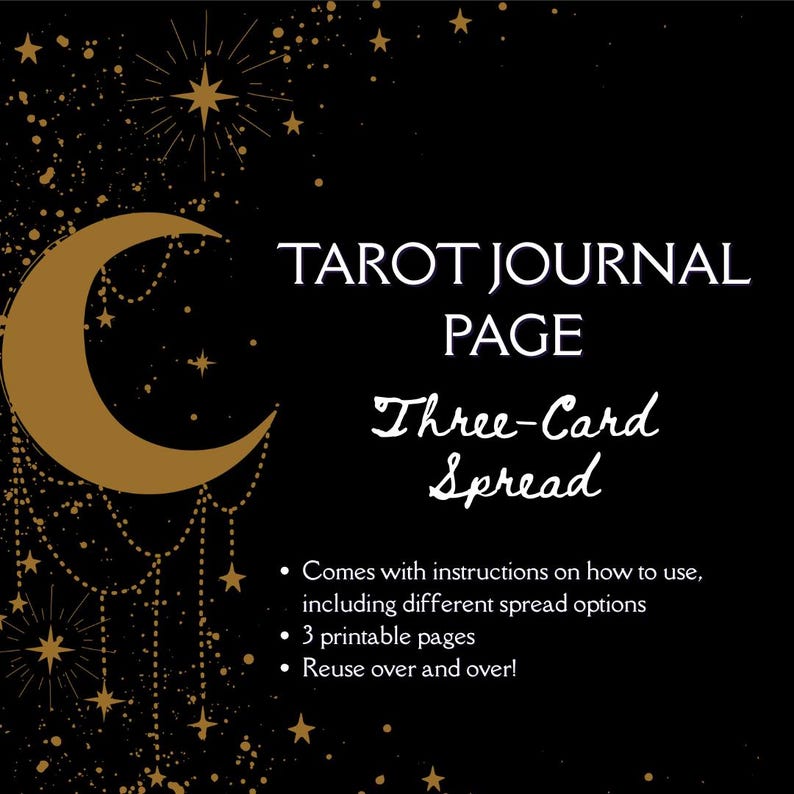 Printable Daily Tarot Journal – Three-card Reflection Pages (PDF) - Etsy