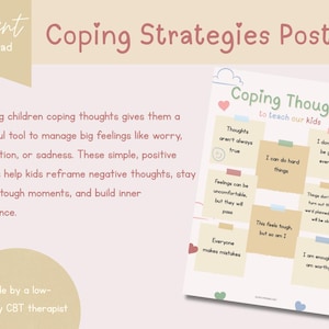 Coping Strategies Poster Bundle for Kids: Therapy & CBT Resources (PDF ...