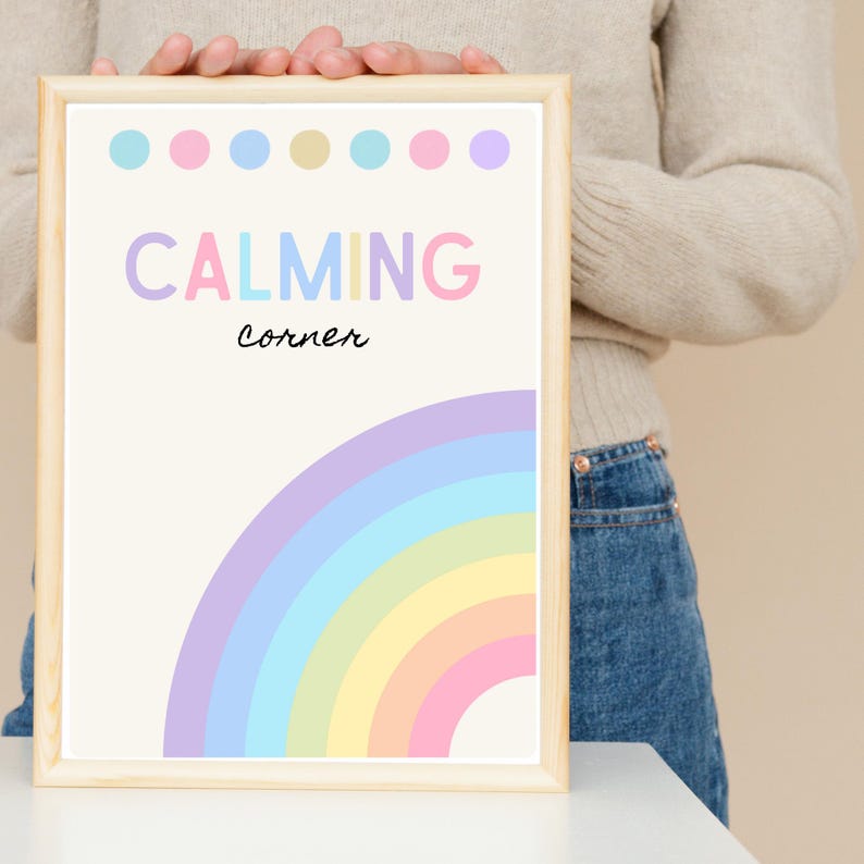 Calming Corner Poster for Kids – Printable Therapy Room Wall Art ...