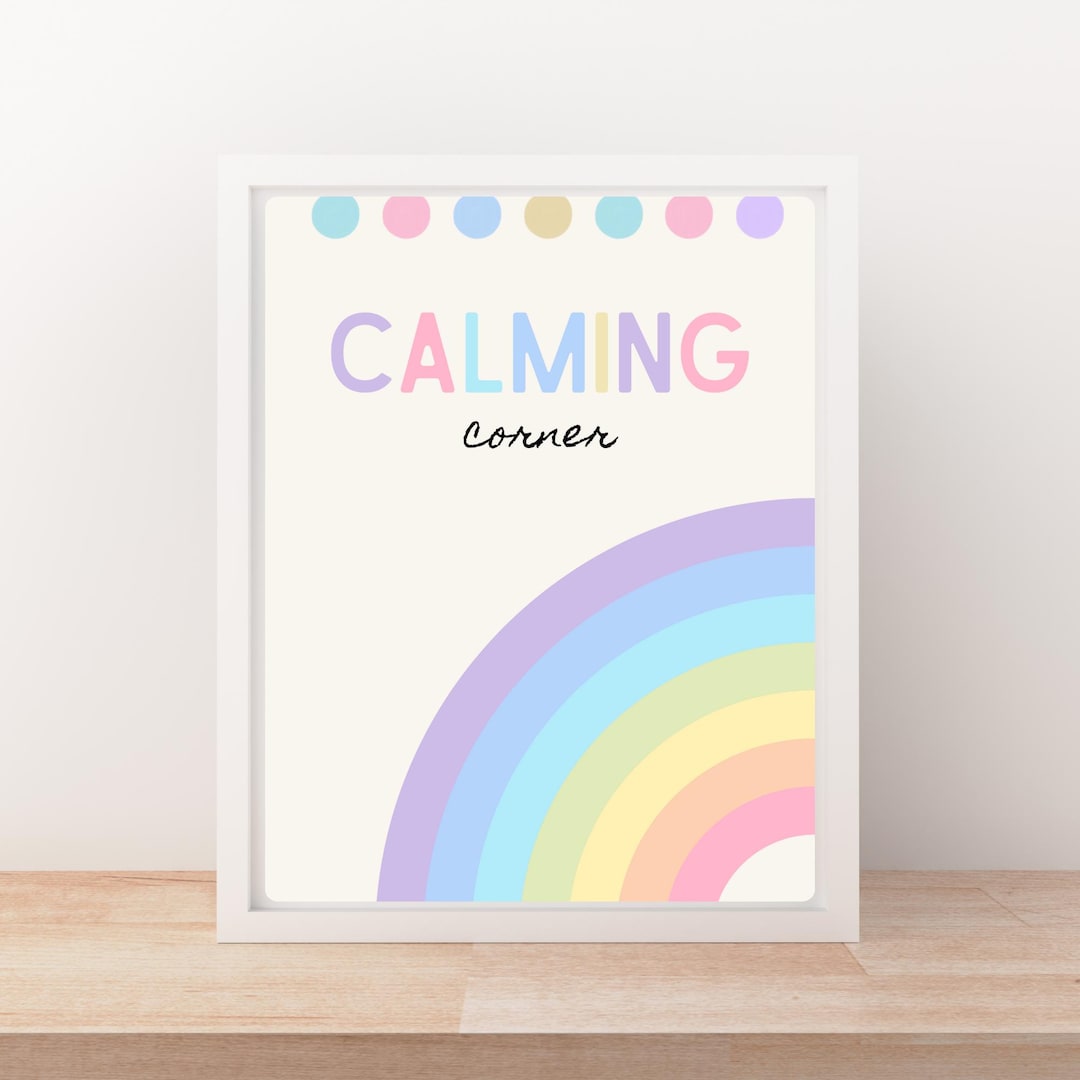 Calming Corner Poster for Kids – Printable Therapy Room Wall Art ...