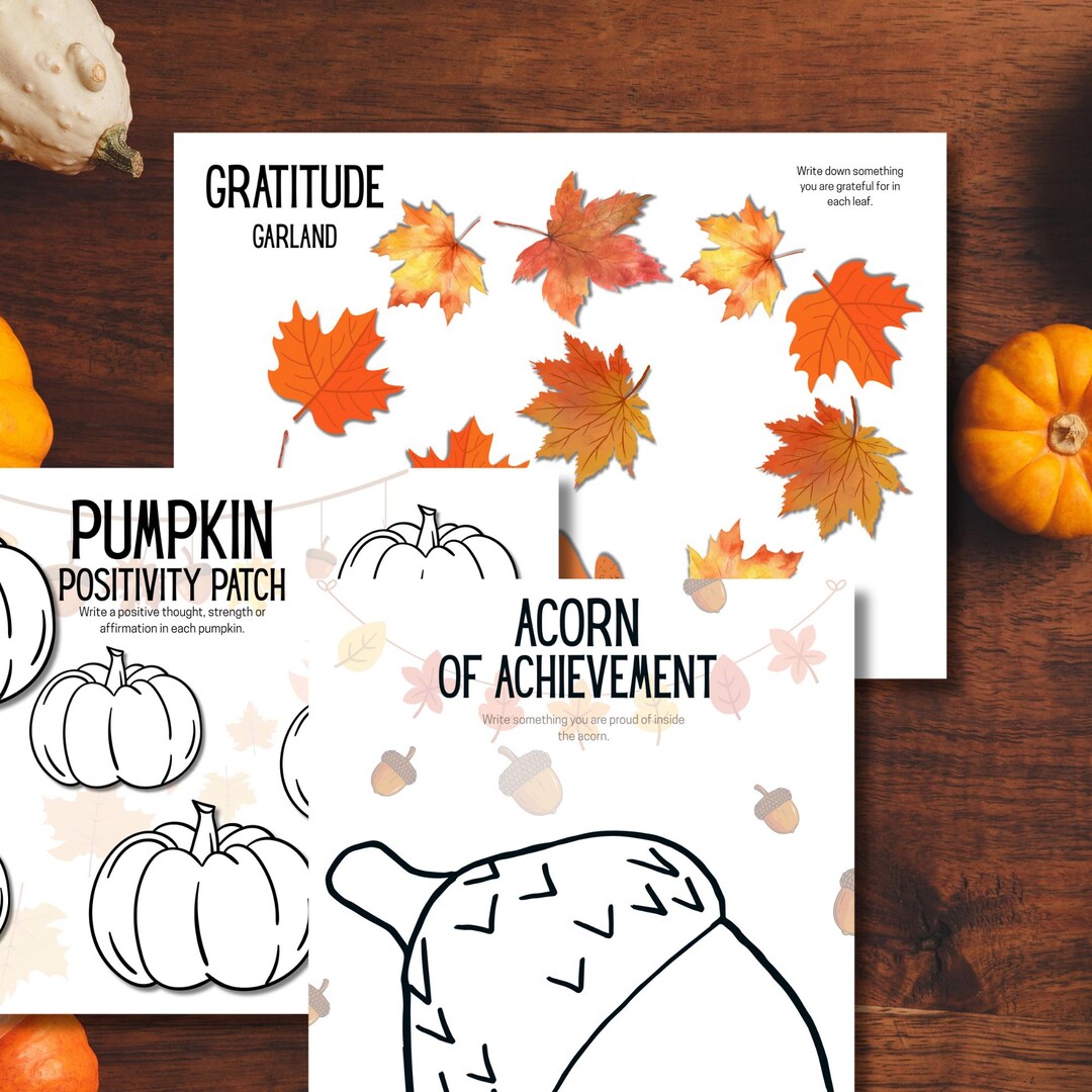 Autumn Gratitude Worksheets for Kids – Printable Fall-themed Mental ...