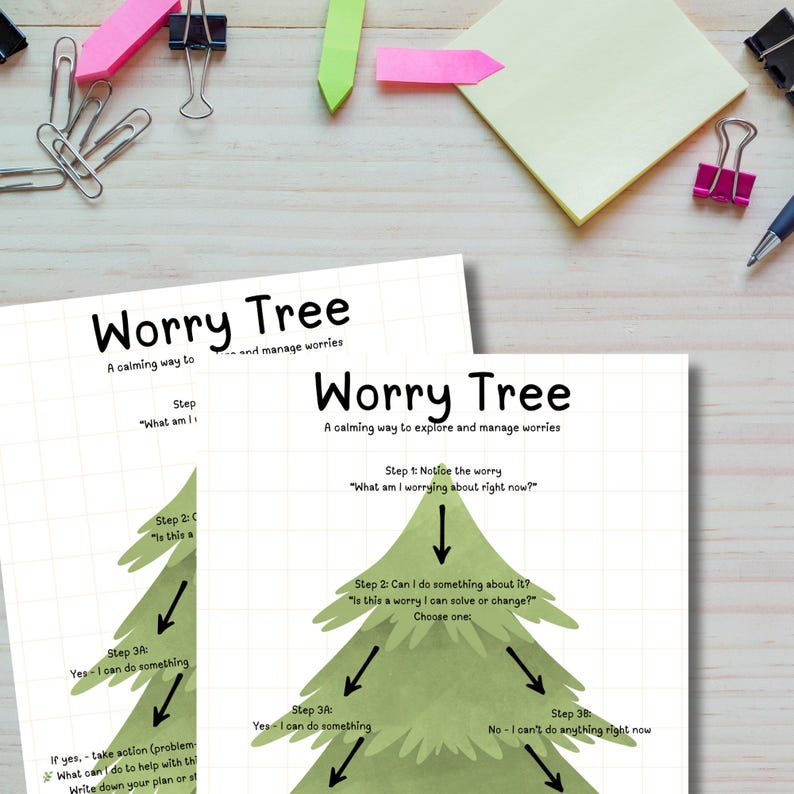 Worry Tree Printable Poster | Digital Download for Kids' Mental Health ...