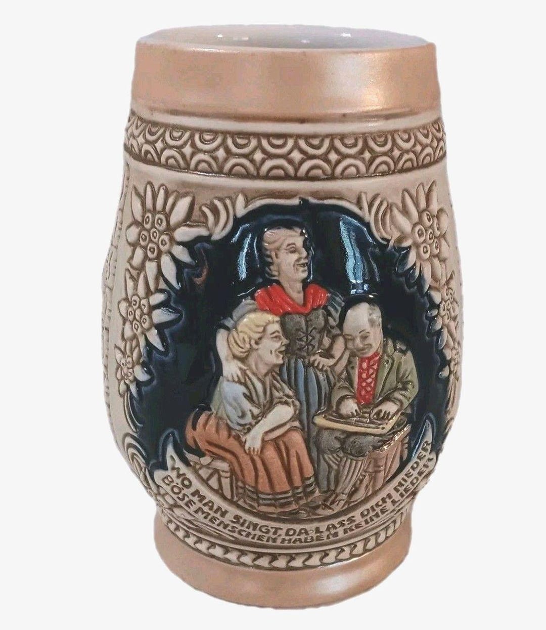 Vintage Ceramarte Brazil Beer Stein Mug 6" German Tavern Scene Ceramic ...