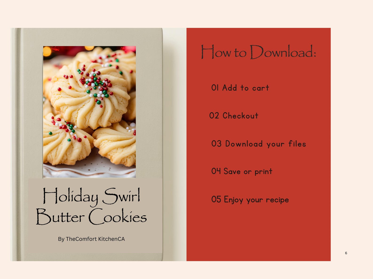 Holiday Swirl Butter Cookies Recipe, Printable PDF for Christmas Baking ...