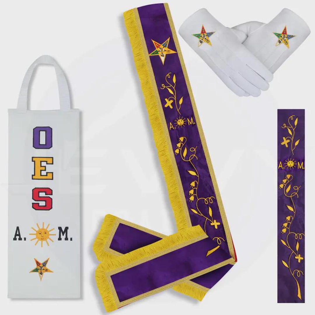 Masonic P.M. Velvet Sash: Freemason Regalia With Embroidered Gloves - Etsy