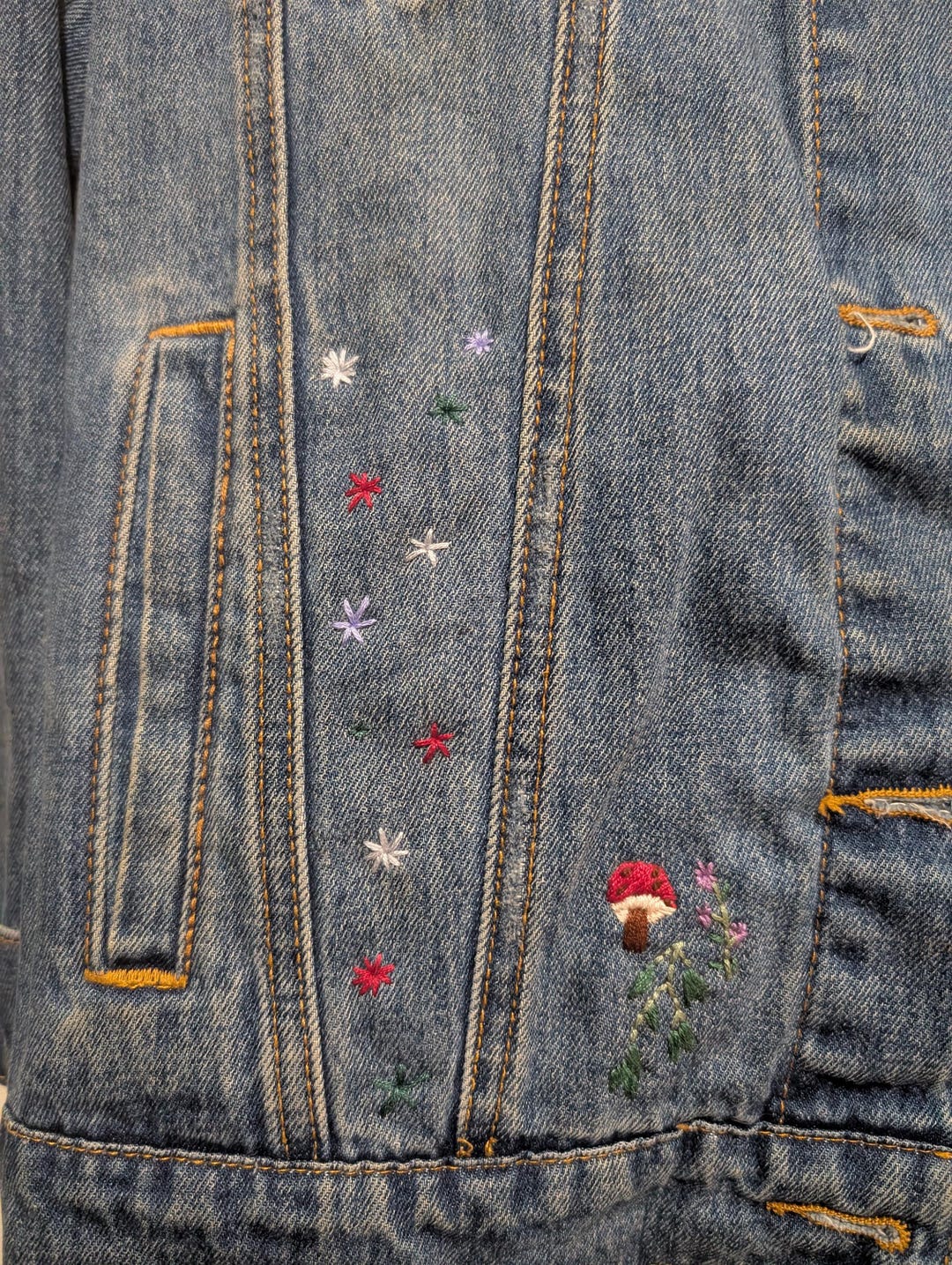 Hand-embroidered Jean Jacket – Custom Denim Art Jacket | Personalized ...