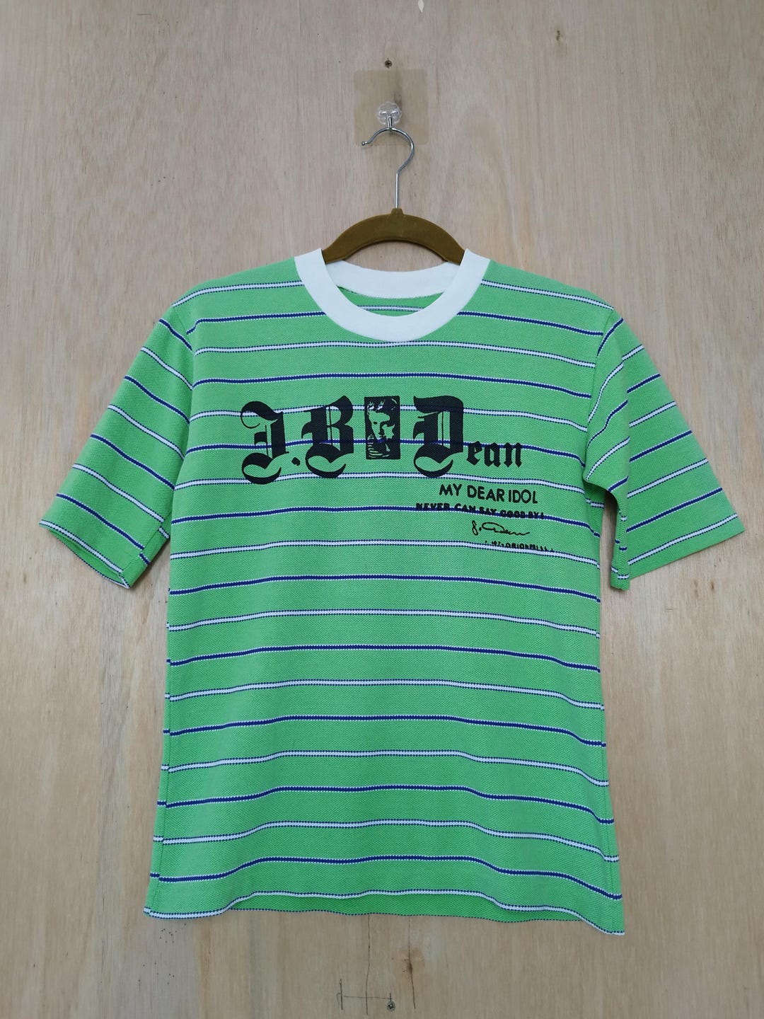 Vintage 90's James Dean My Dear Idol Stripe Green Small Vintage Women T ...