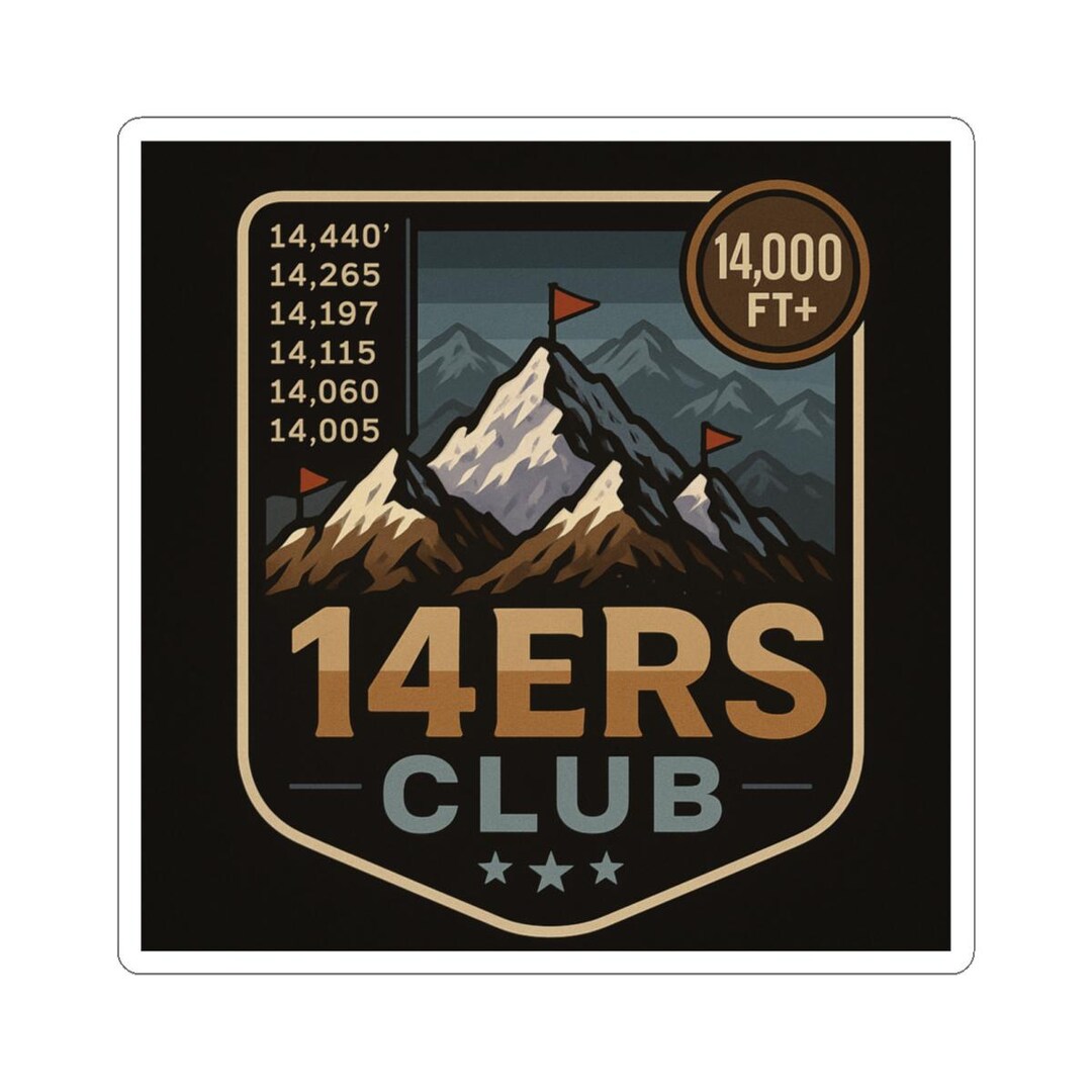 14ers Club Sticker: Mountain Adventure Decal for Hikers - Etsy