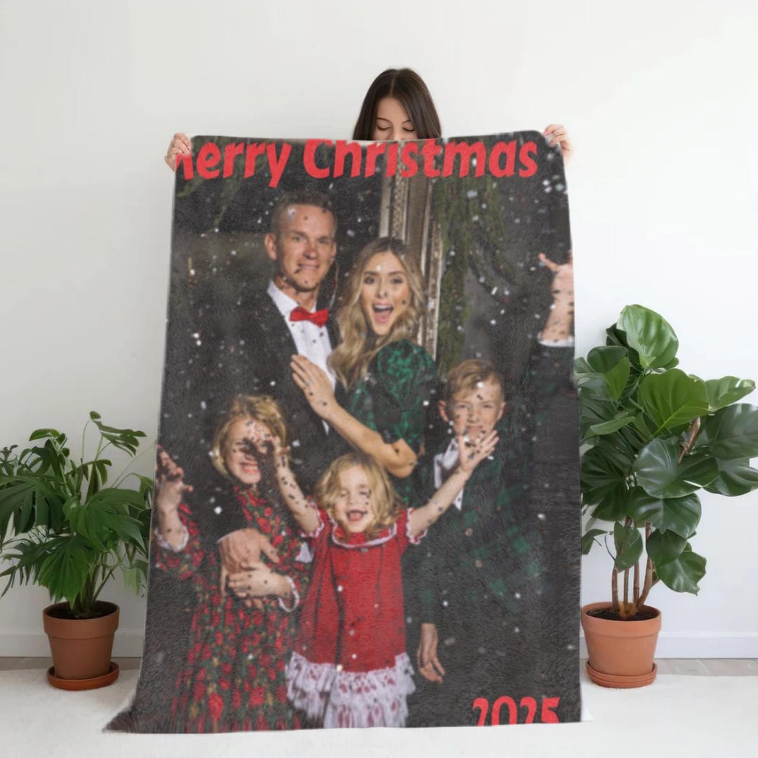 Christmas Family Photo Blanket/custom Holiday Gift/personalized ...