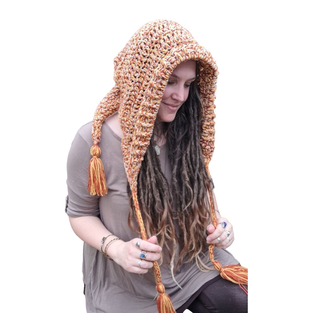 Crochet Pixie Festival Hood, Fairycore Hood, Pixiecore Hood ...