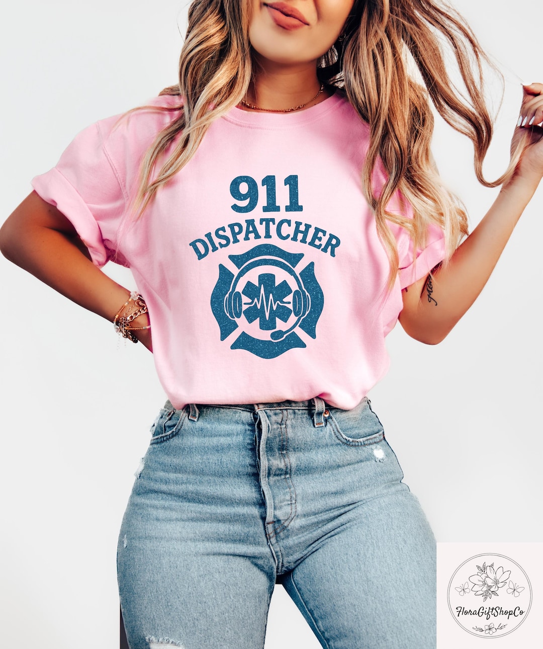 Retro 911 Dispatcher Heart Sweatshirt, Personalized 911 Dispatcher ...