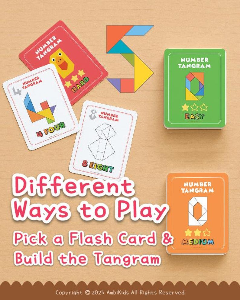 Number Tangram Puzzle: STEM & Montessori Kids Learning Game (digital ...