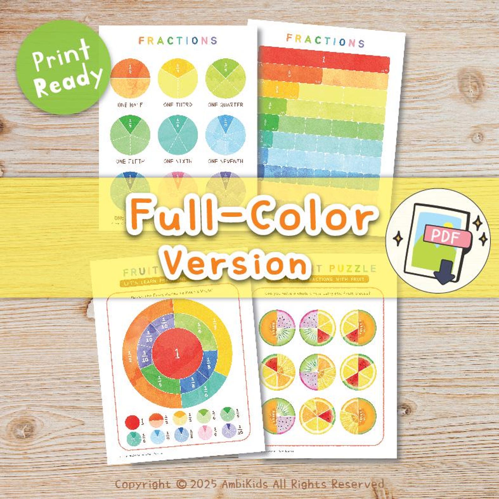 Fruit Fractions Puzzle: Visual Math Printable Game (PDF) - Etsy