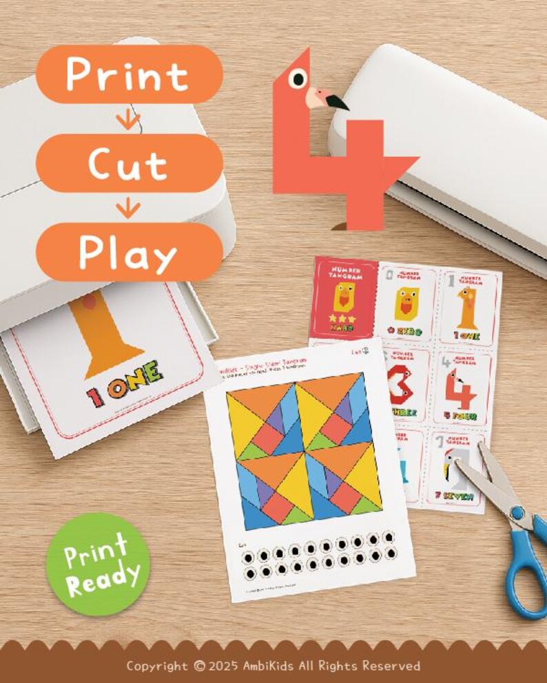 Number Tangram Puzzle: STEM & Montessori Kids Learning Game (digital ...
