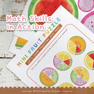Fruit Fractions Puzzle: Visual Math Printable Game (PDF) - Etsy