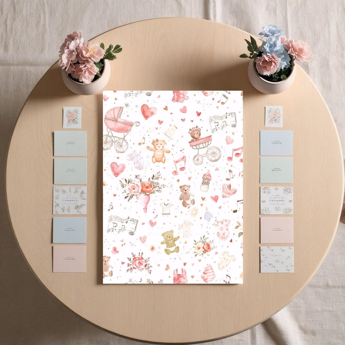 19 Baby Pink Watercolor Digital Papers - Cute Nursery Backgrounds ...