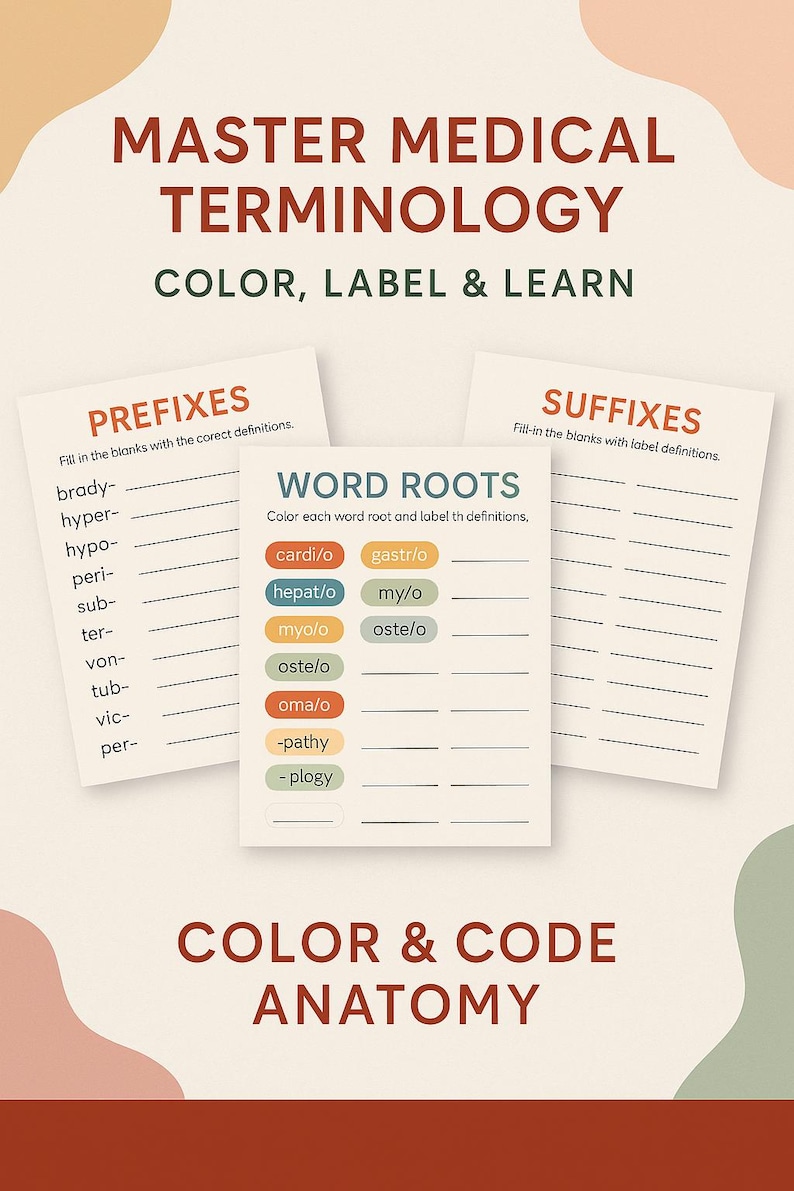 Anatomy & Physiology Coloring Workbook – Printable Labeling Sheets ...