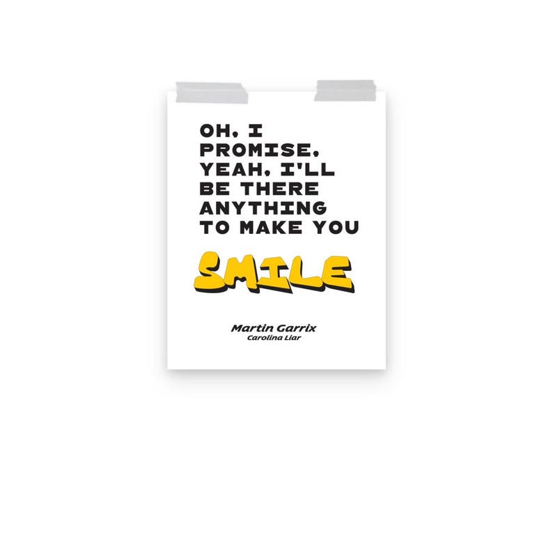 Martin Garrix Inspired Poster | Smile | Art Print | 11"x 14" Matte ...