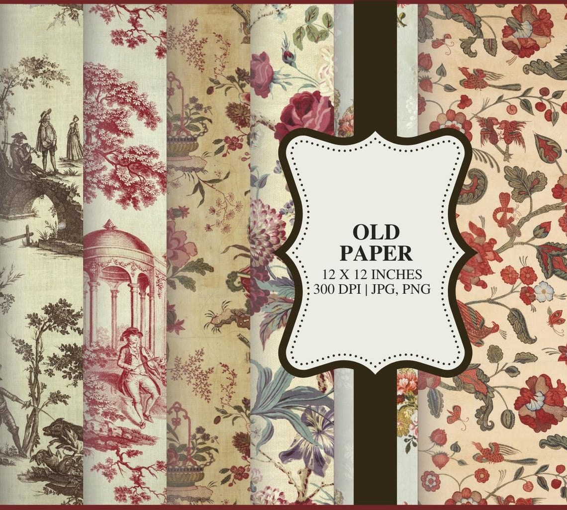 Antique Floral Paper, Printable Scrapbook Paper (digital Download) - Etsy