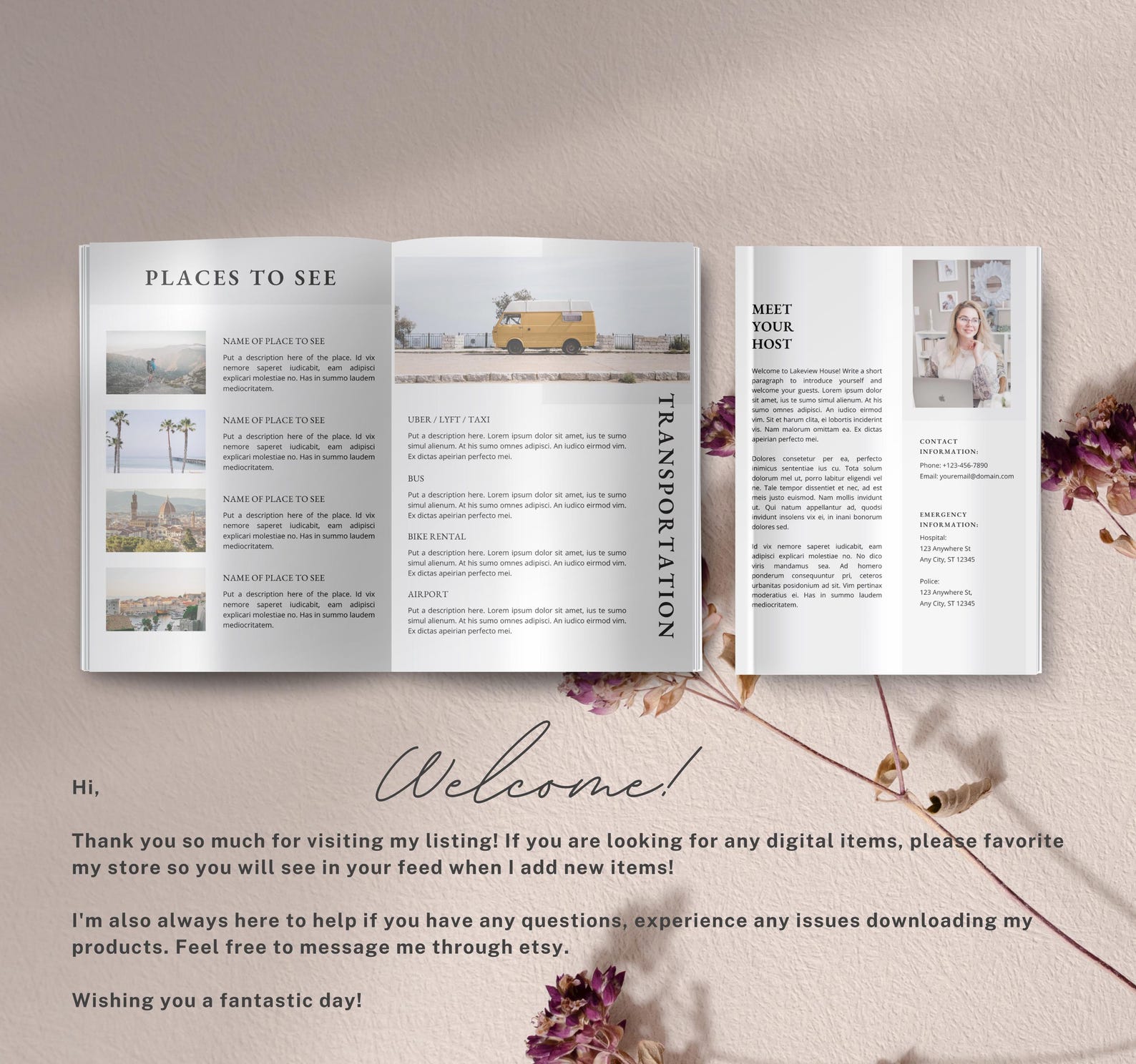 Editable Airbnb Welcome Book Template, Vacation Rental Host Guide ...