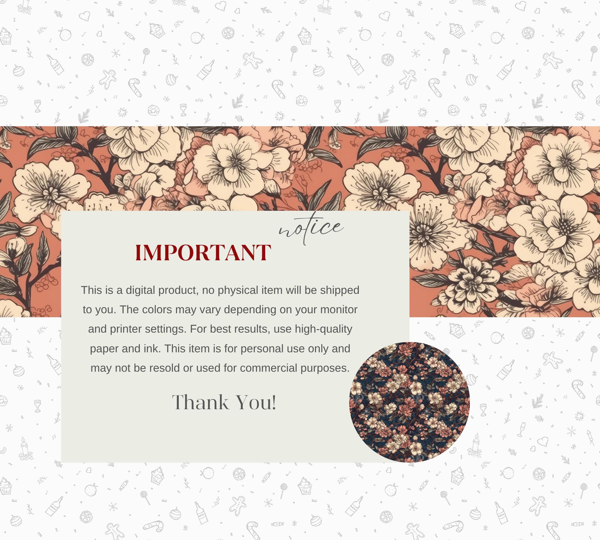 Sakura Cherry Blossom Digital Paper: Japanese Floral Pattern (digital ...