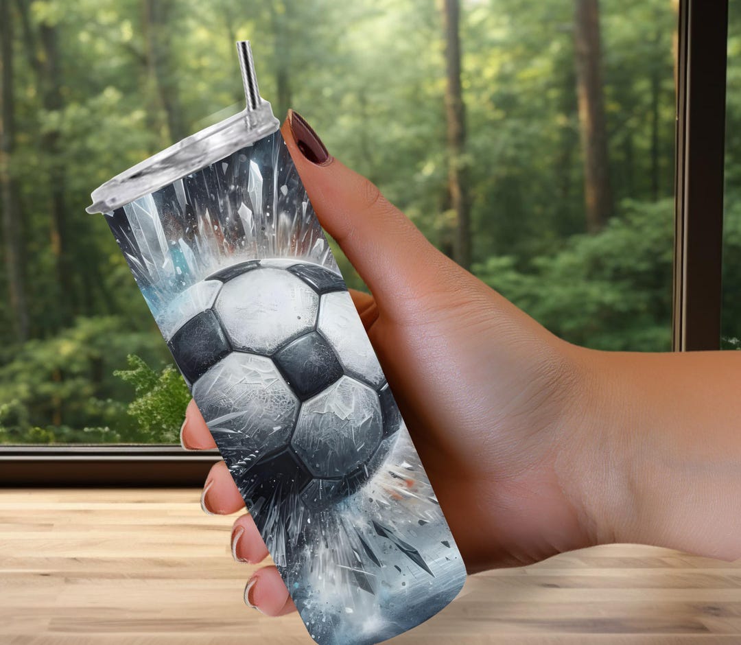 Soccer Ball Power Tumbler Wrap | Bold Sports Cup Design | Soccer Energy ...