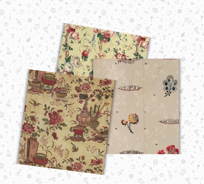 Antique Floral Paper, Printable Scrapbook Paper (digital Download) - Etsy