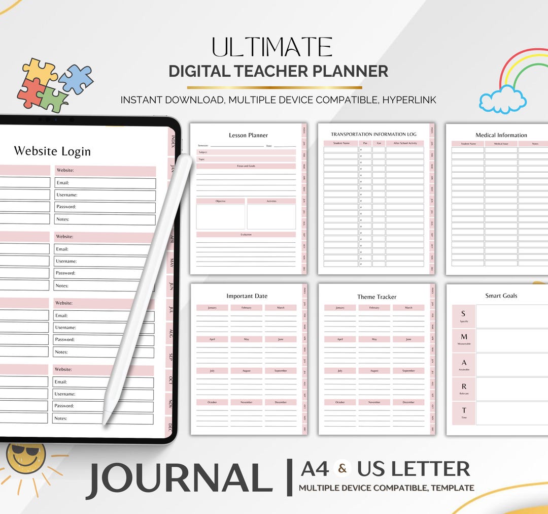 Digital Teacher Planner, Editable Lesson Plans, Gradebook, Scheduke and ...