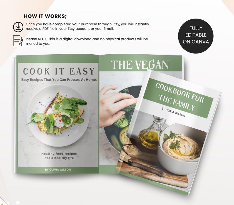 Printable Family Cookbook Template: Editable Recipe Organizer (PDF ...
