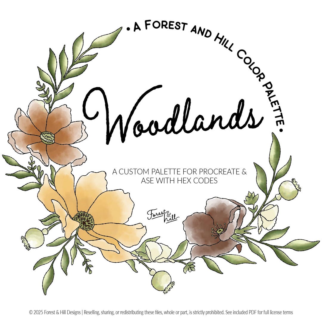 Woodlands Color Palette | Procreate Swatches & Adobe ASE | Earthy ...