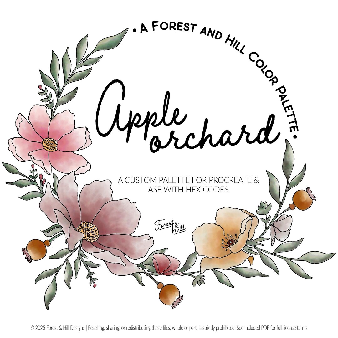 Apple Orchard Color Palette | Procreate Swatches & Adobe ASE | Soft ...