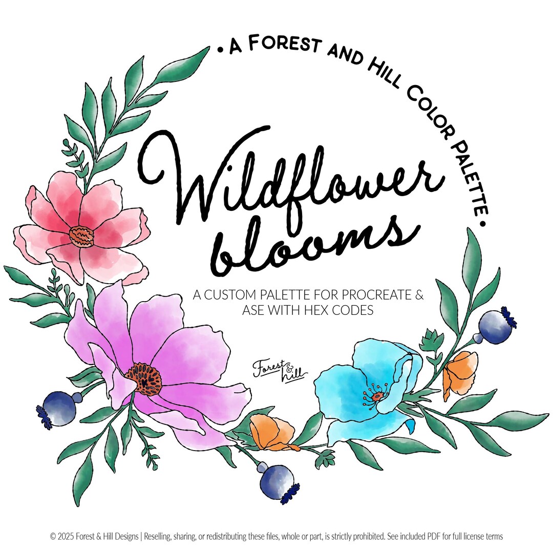 Wild Flower Blooms Color Palette | Procreate Swatches & Adobe ASE ...