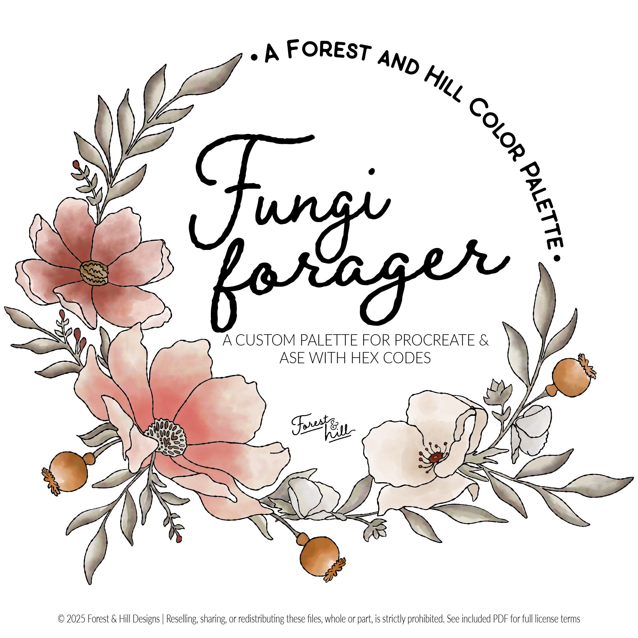 Fungi Forager Color Palette | Procreate Swatches & Adobe ASE | Earthy ...