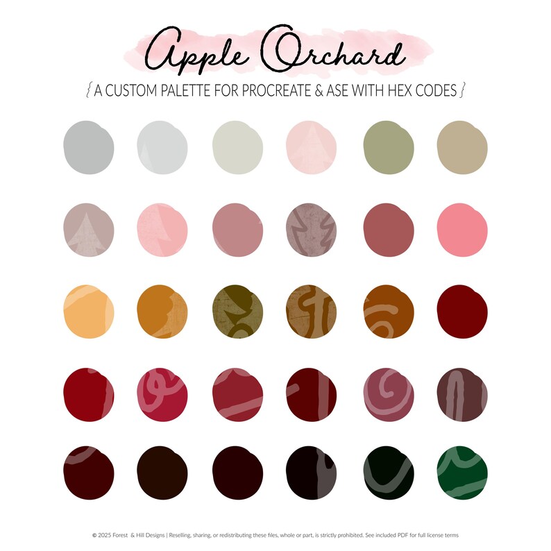 Apple Orchard Color Palette | Procreate Swatches & Adobe ASE | Soft ...