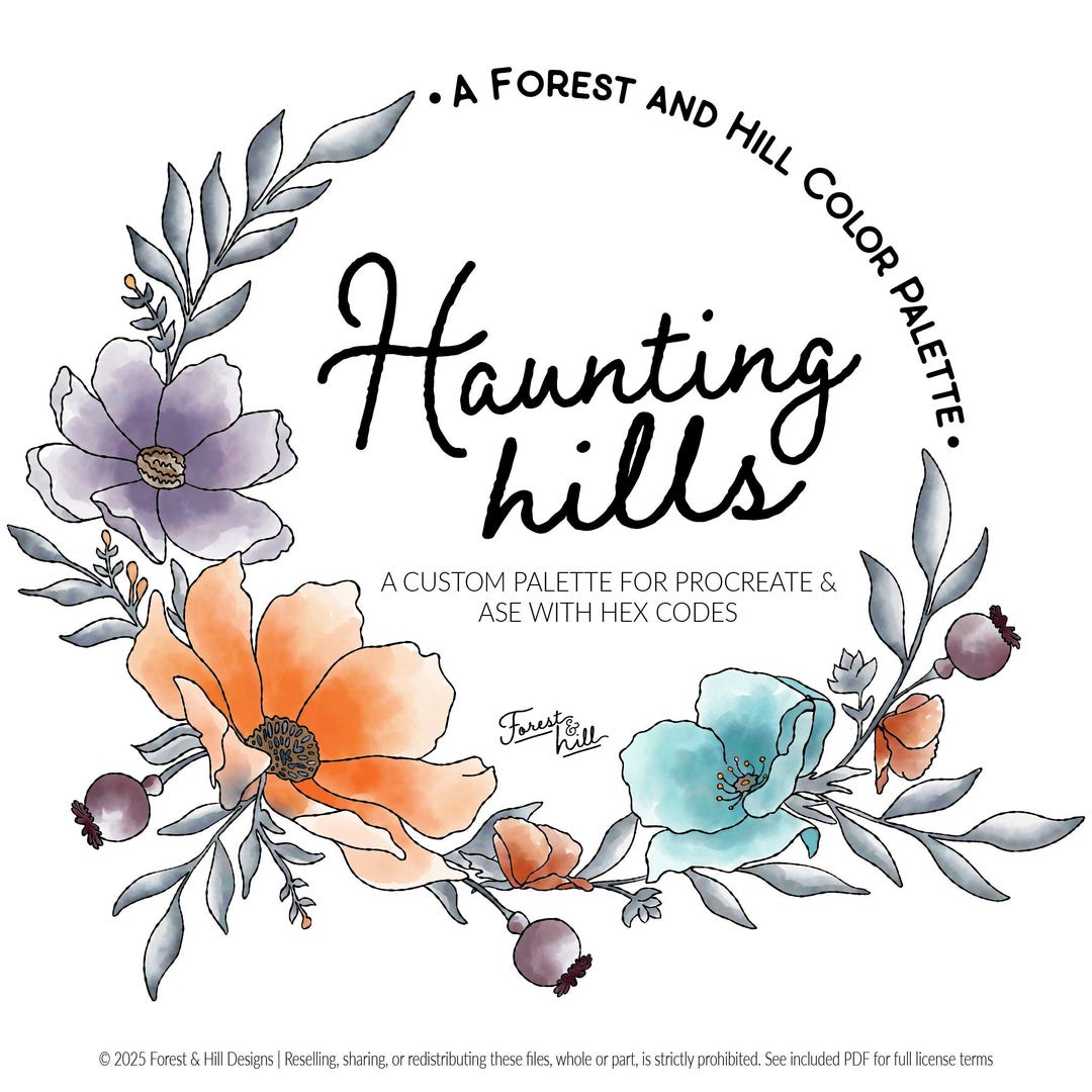 Haunting Hills Color Palette | Procreate Swatches & Adobe ASE | Moody ...