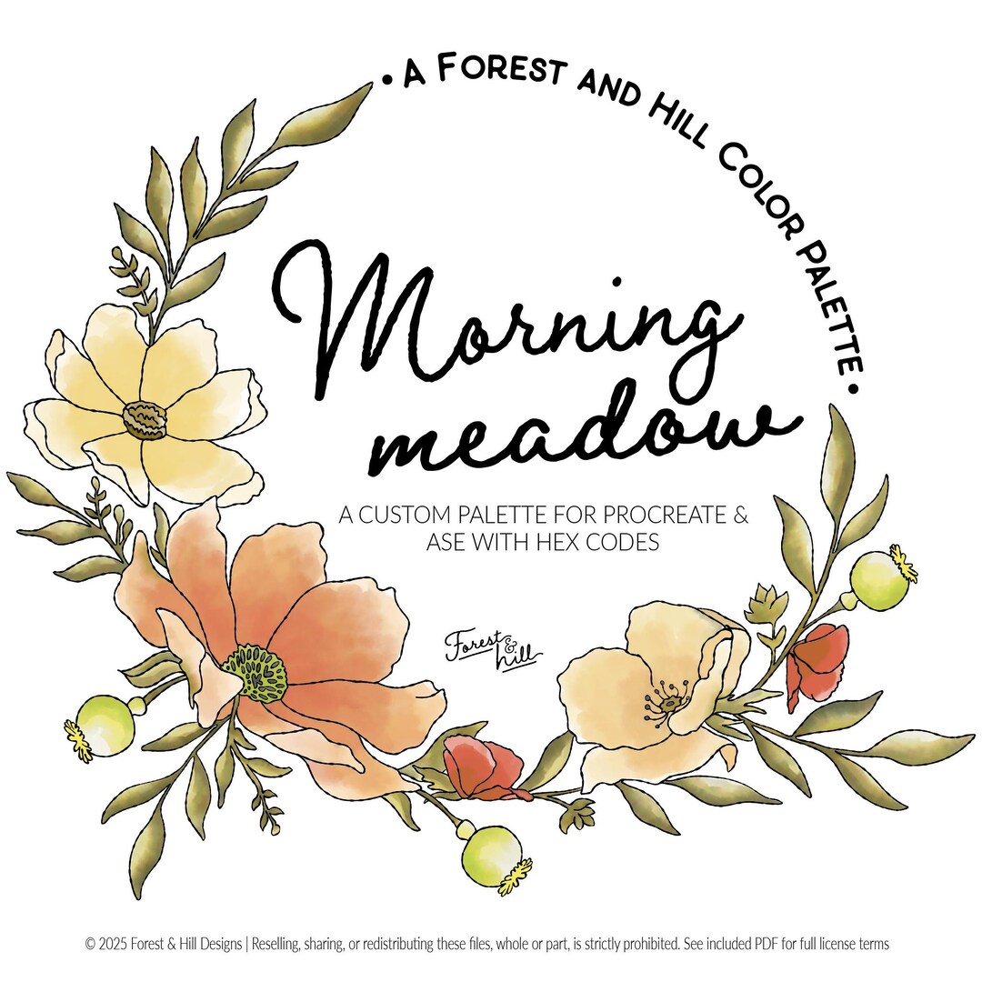 Morning Meadow Color Palette | Procreate Swatches & Adobe ASE | Fresh ...