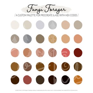 Fungi Forager Color Palette | Procreate Swatches & Adobe ASE | Earthy ...