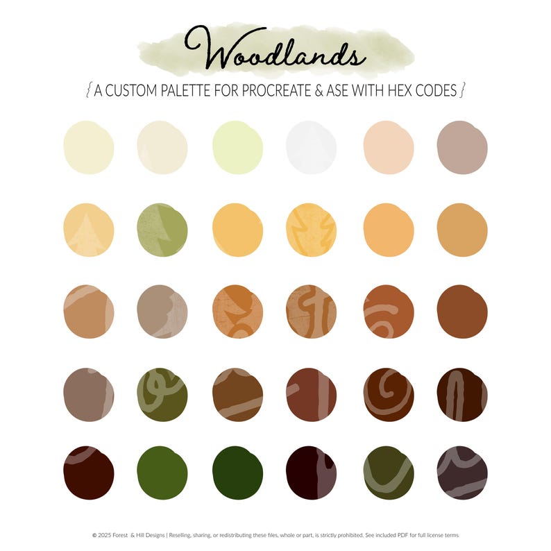 Woodlands Earthy Palette for Procreate & Adobe - Etsy