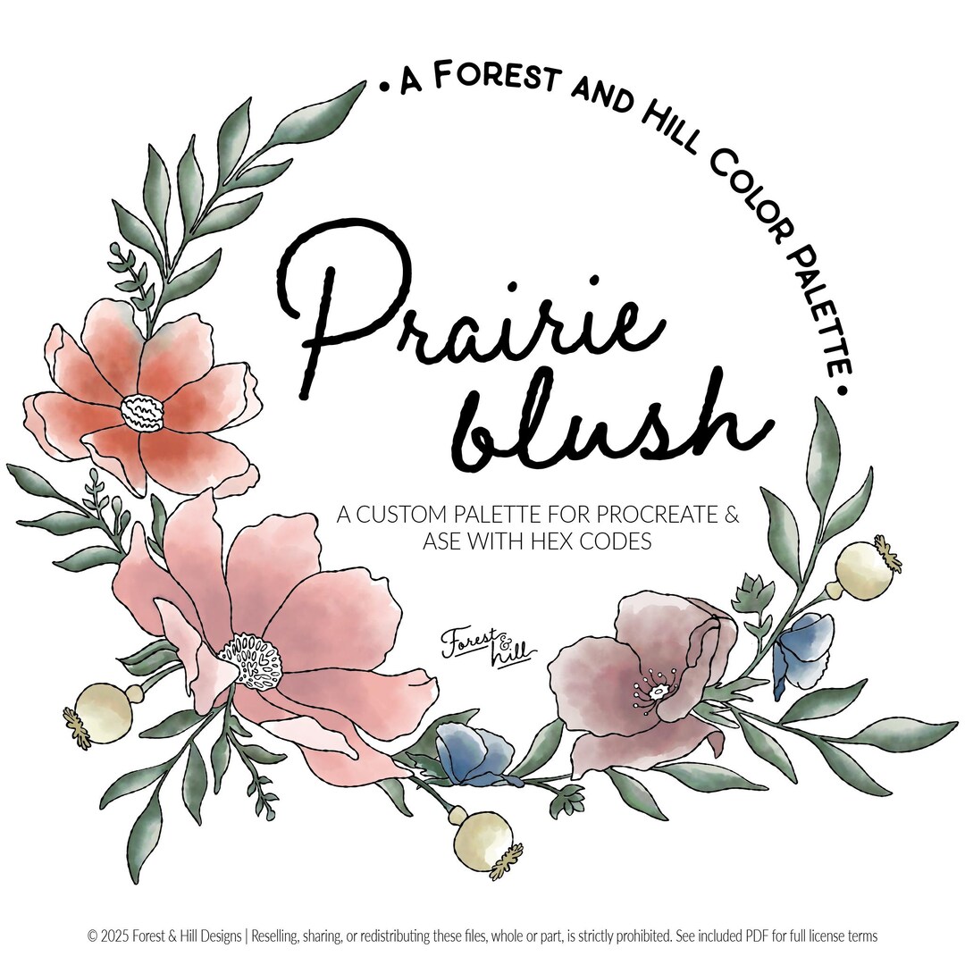 Prairie Blush Color Palette | Procreate Swatches & Adobe ASE | Soft ...