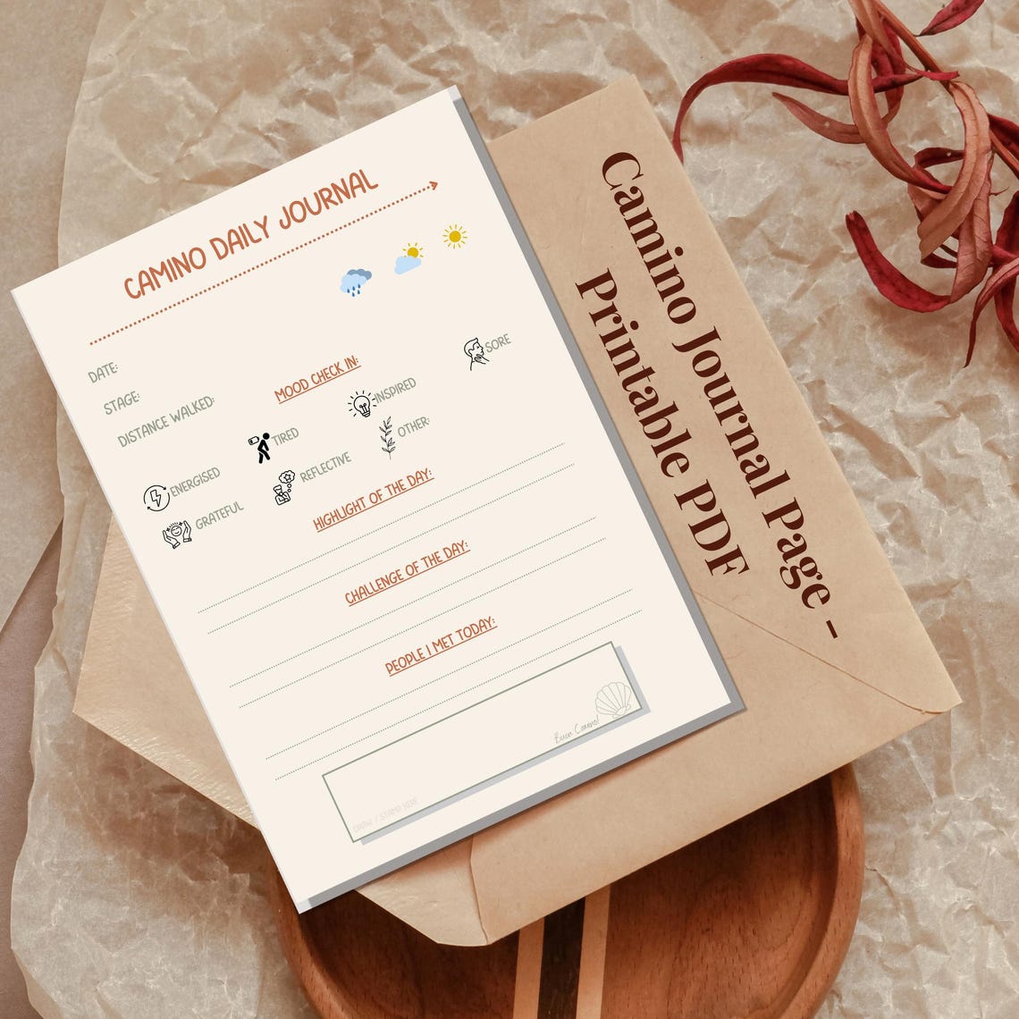 Camino De Santiago Journal Page – Printable Daily Tracker, Reflection ...