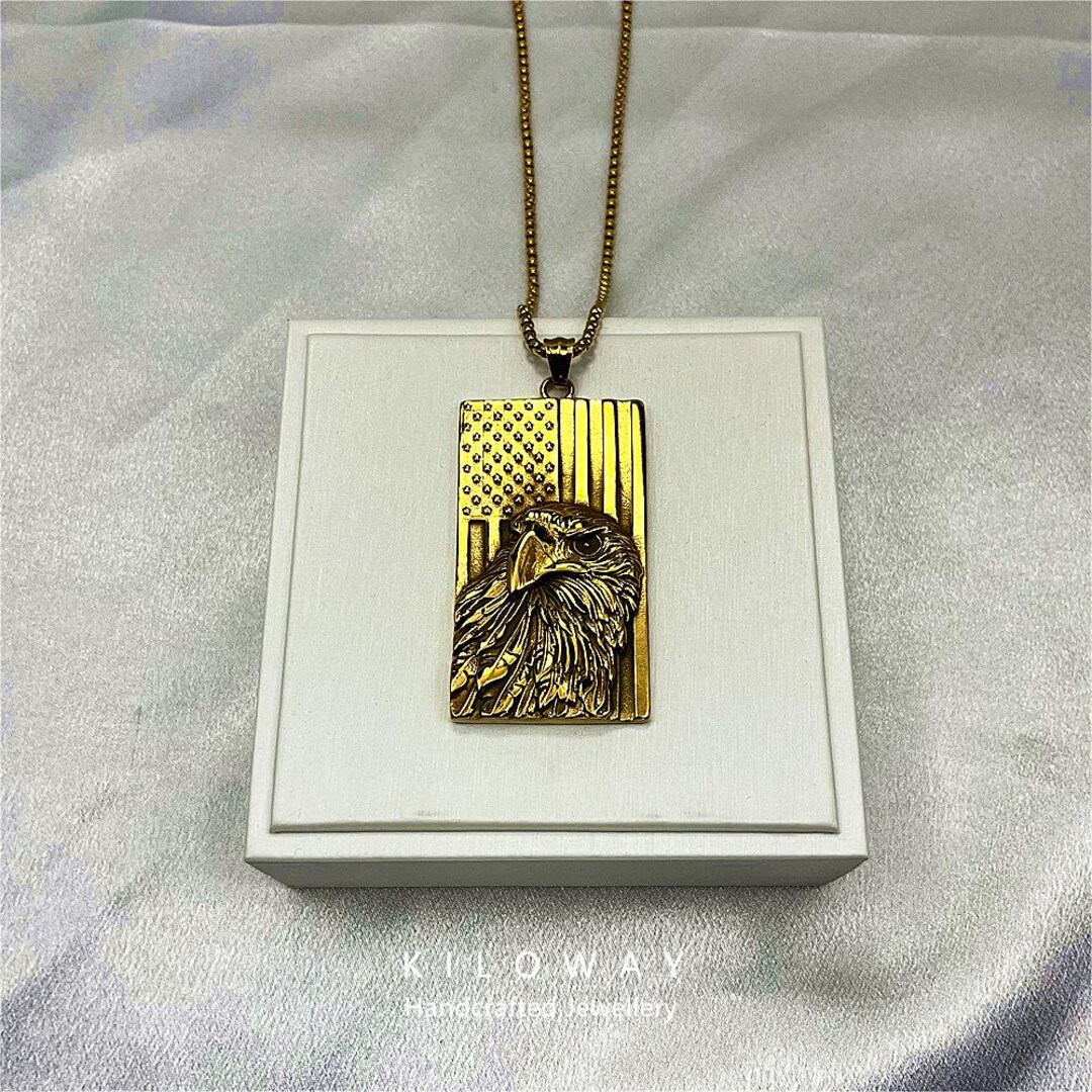 Star-spangled Banner Eagle Titanium Steel Necklace - Stainless Steel ...