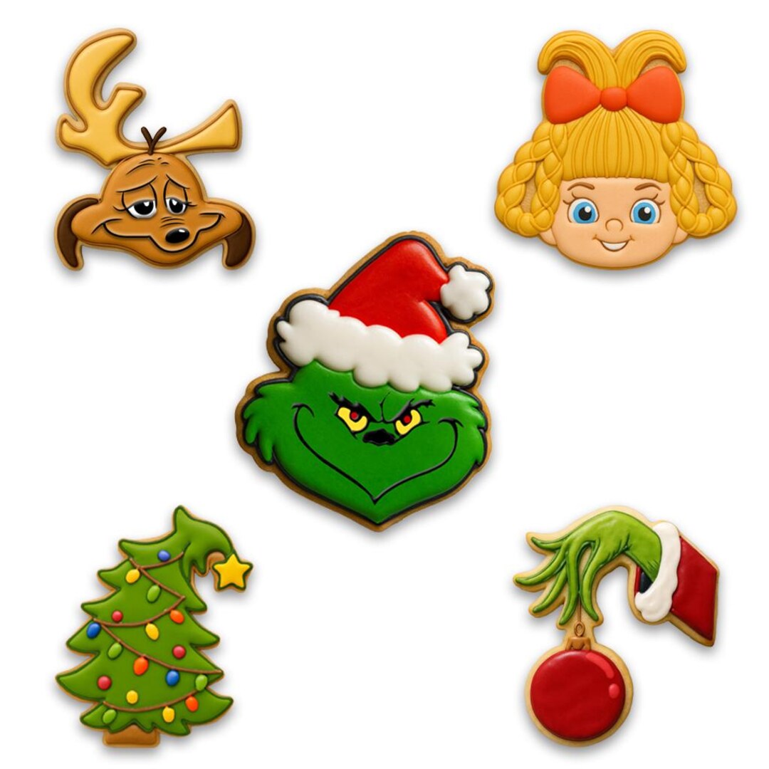 Grinch Set Cookie Cutter Set | Christmas Cookie Cutters | Grumpy Hand ...