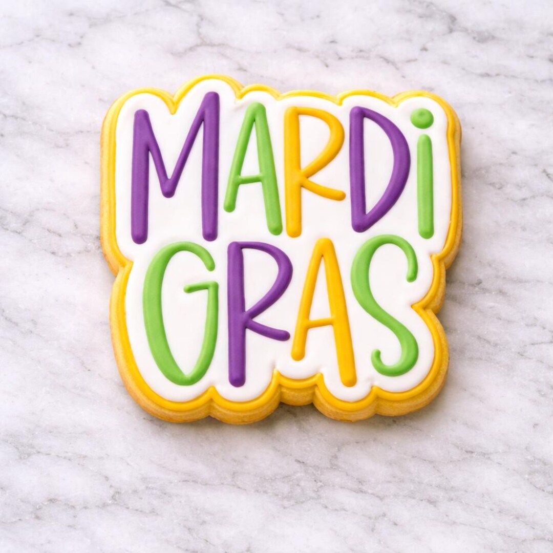 Mardi Gras Word Cookie Cutter | Fat Tuesday Letter Cookie Cutter ...