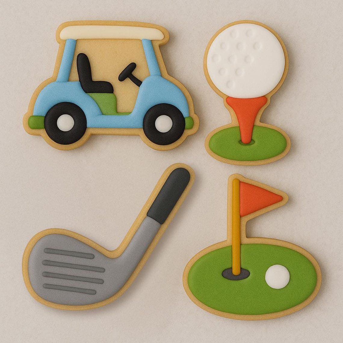 Golf Cookie Cutter - Complete 4-piece Set– Tee up Sweetness! - Etsy
